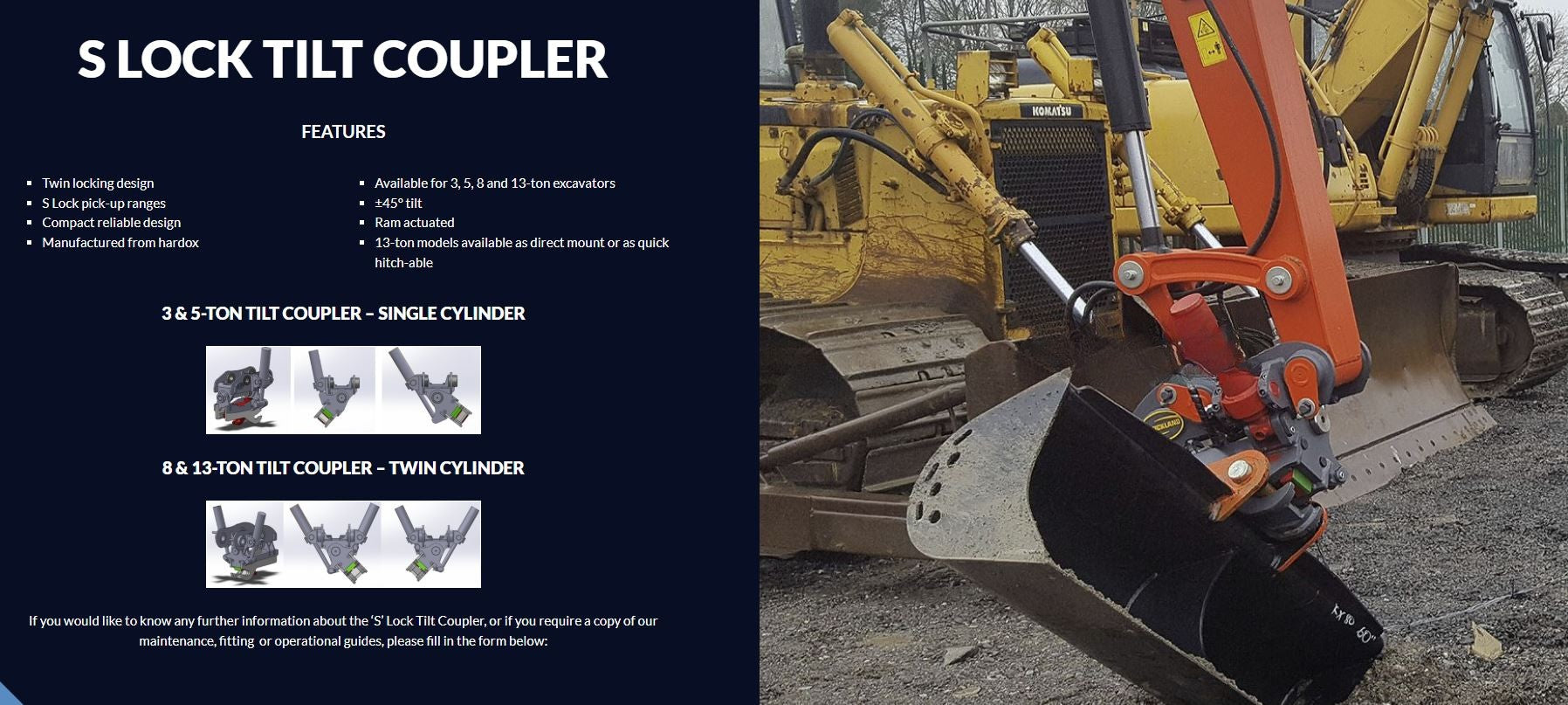 Excavator Digger Hydraulic S-Lock Tilt Couplers - Quick Hitch For Sale ...